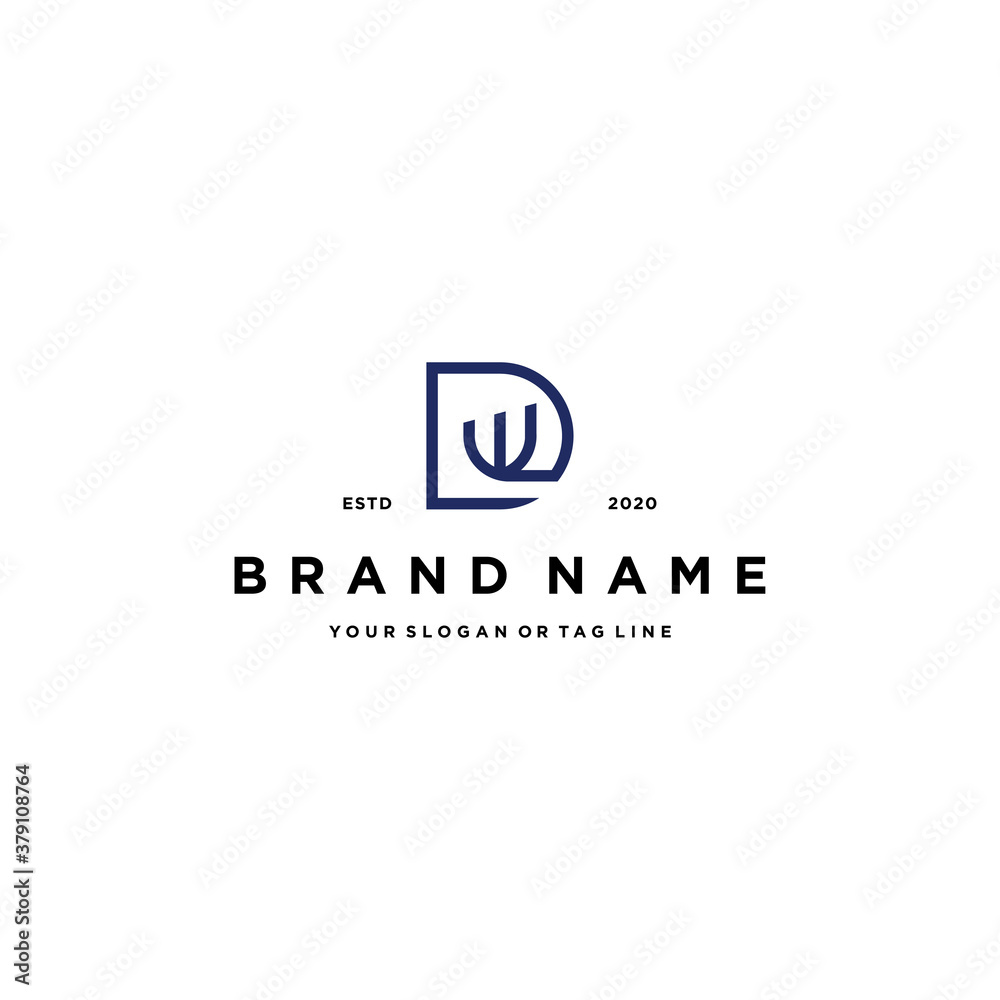 letter DW logo design vector template Stock Vector | Adobe Stock