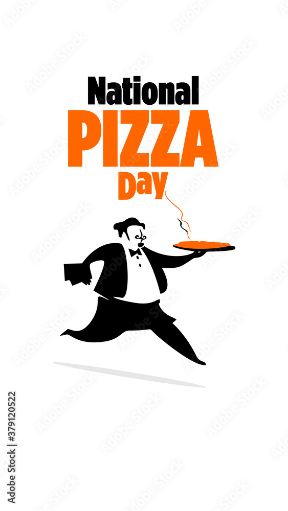 Vector illustration of Pizza day with. Cartoon Style. Pizza Chef Stock ...