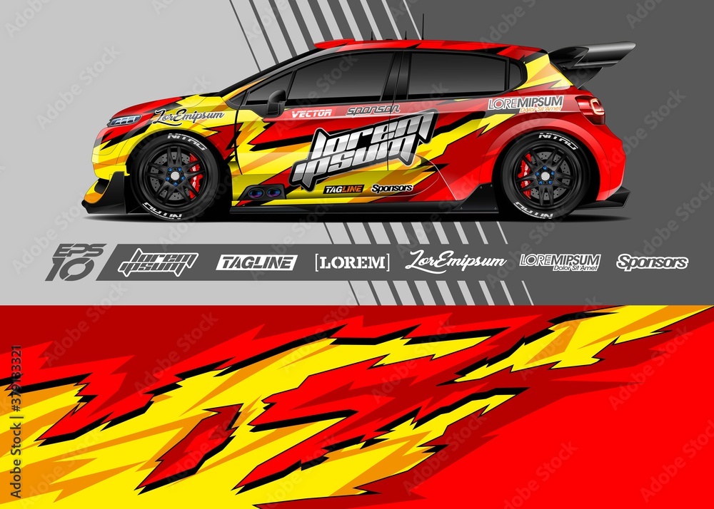 Car wrap design. Abstract stripe racing background designs for wrap ...