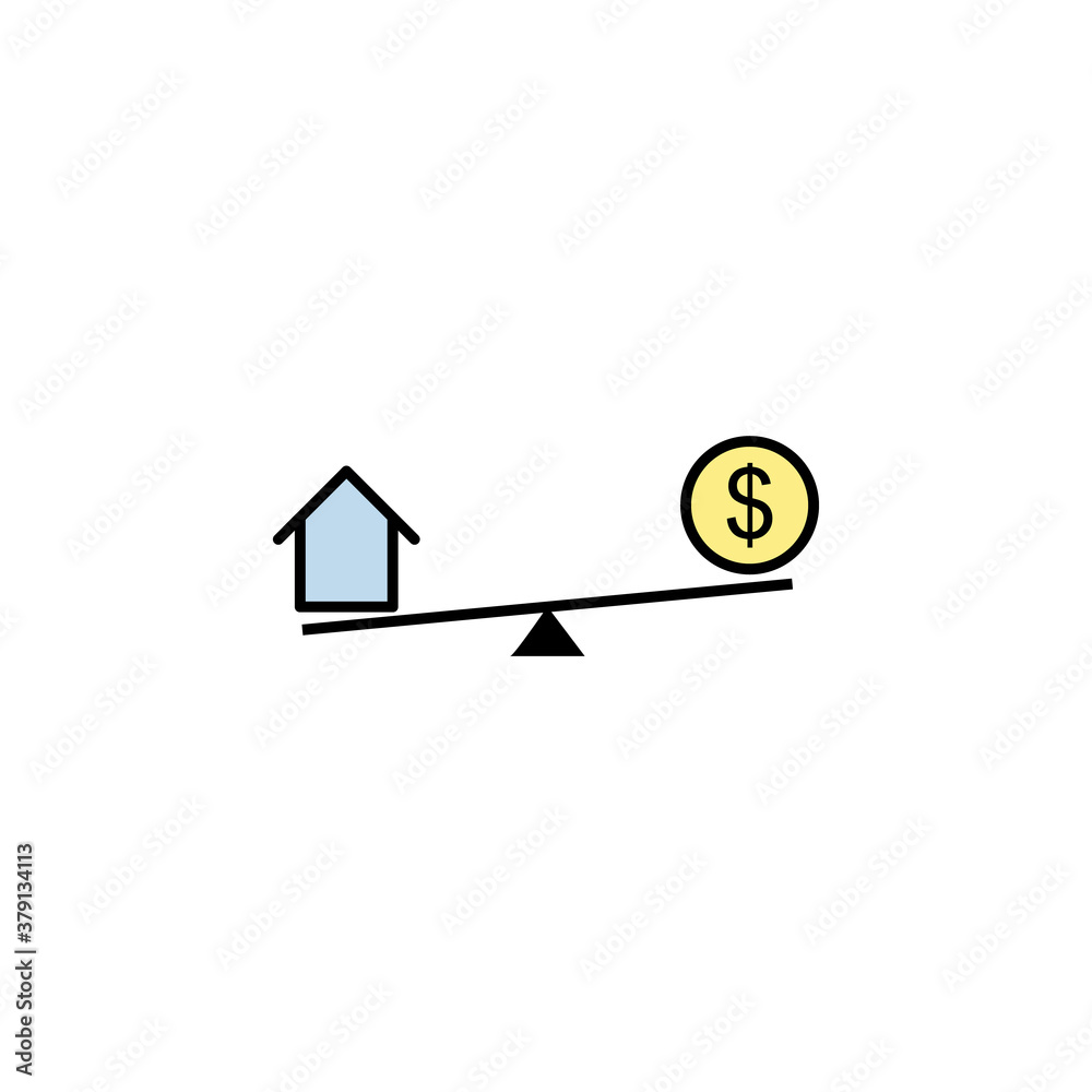 swing, house, dollar icon. Element of finance illustration. Signs and ...
