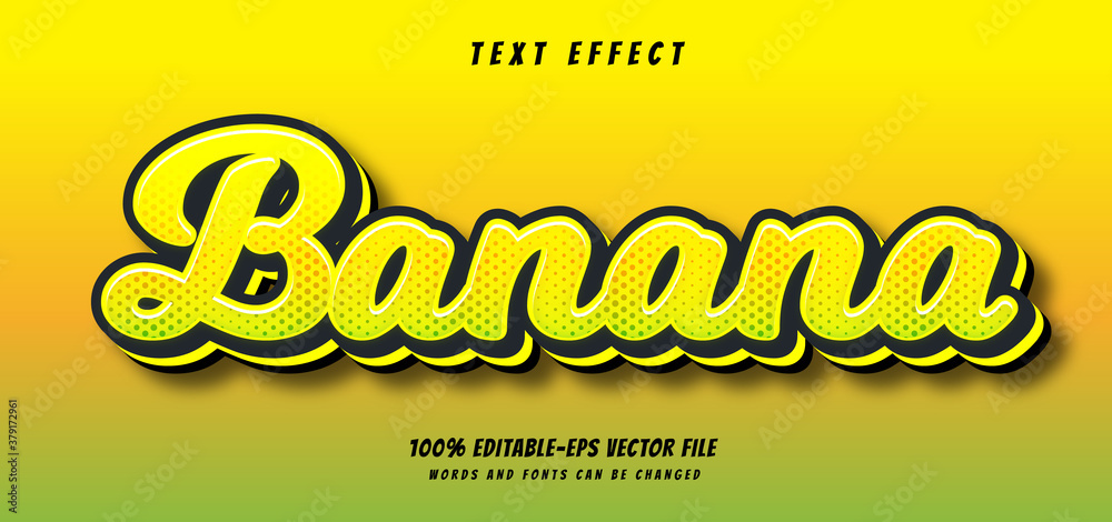 banana text effect editable vector file text design vector Stock Vector ...