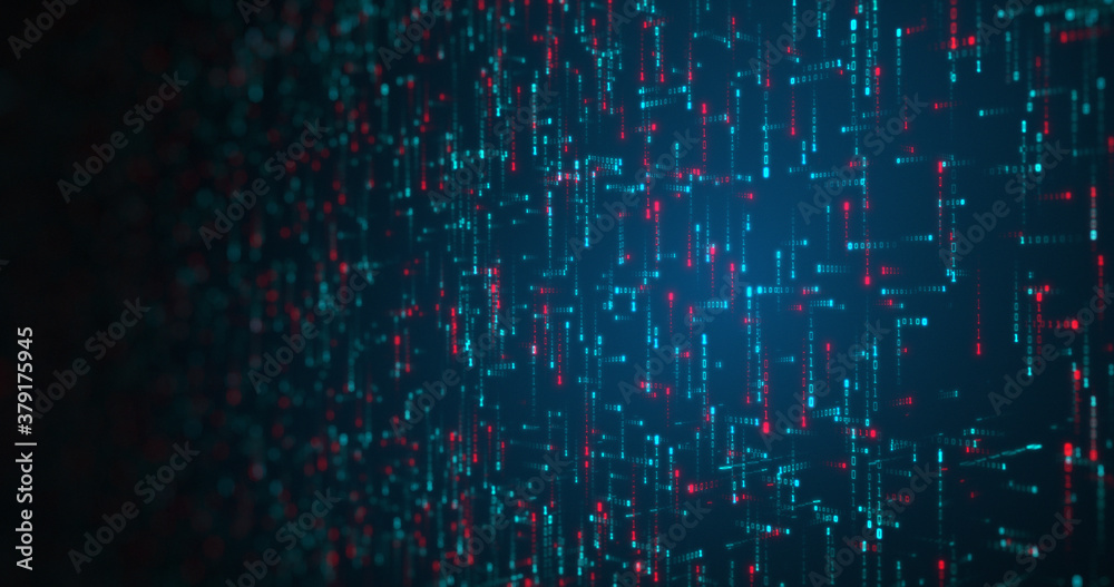 Binary code background. Abstract visual for download or digital matrix ...