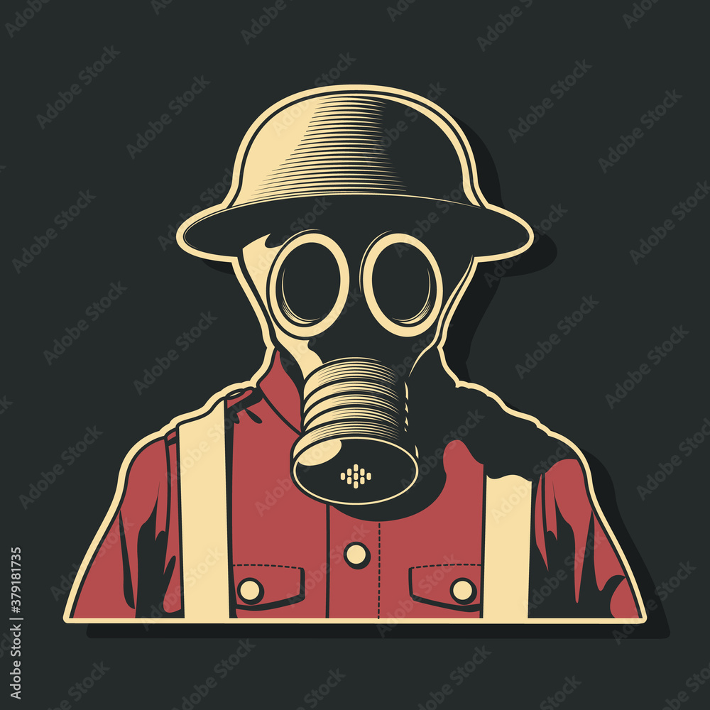 World War 1 Gas Mask Vector Illustration Stock Vector | Adobe Stock