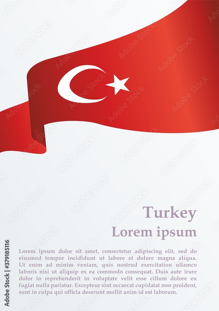 Flag of Turkey, Republic of Turkey. Template for award design, an ...