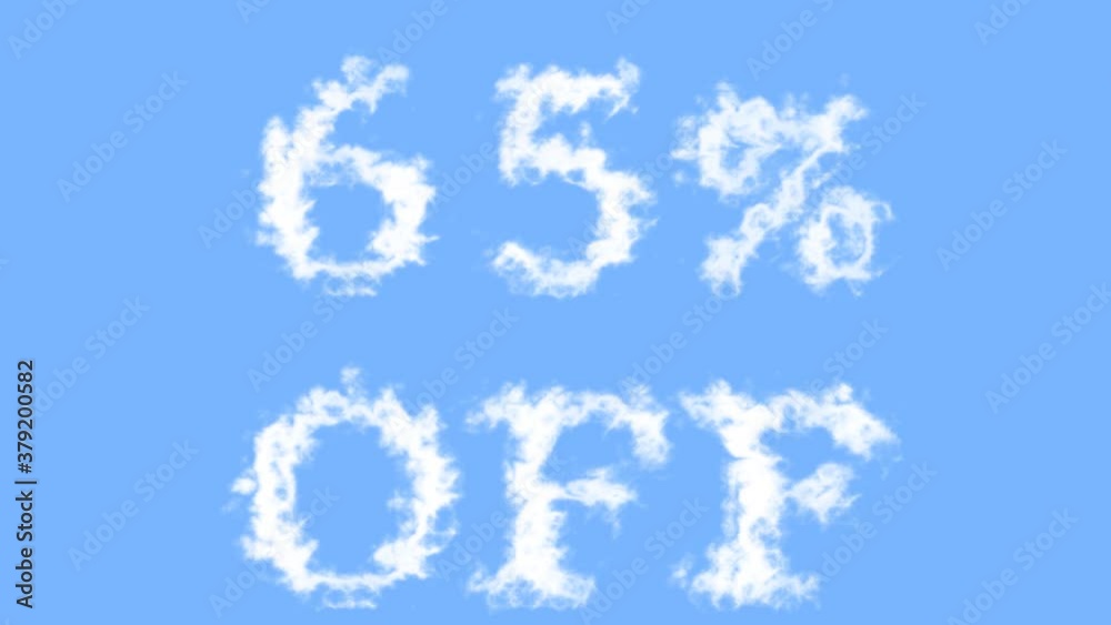 65% Off cloud text effect sky isolated background. animated text effect ...
