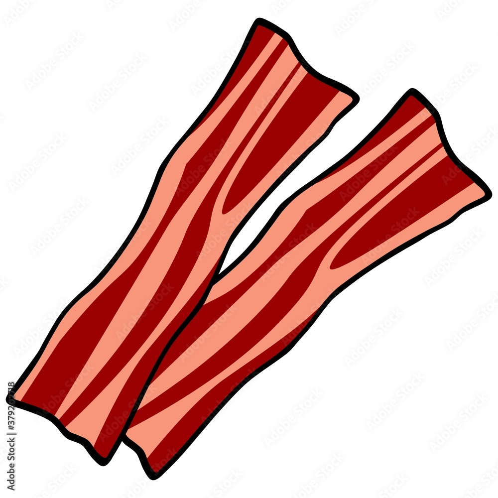 Bacon Strips - A cartoon illustration of a few slices of Bacon. Stock ...