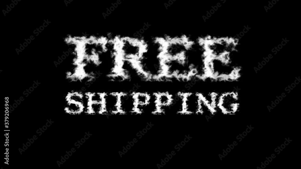 Free Shipping cloud text effect black isolated background. animated ...