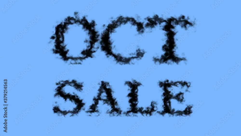 Oct Sale smoke text effect sky isolated background. animated text ...