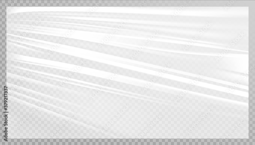 Realistic plastic warp film. Vector illustration on transparent ...