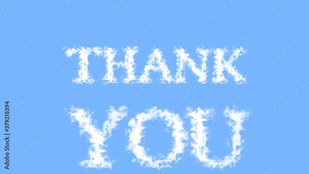 Thank You cloud text effect sky isolated background. animated text ...