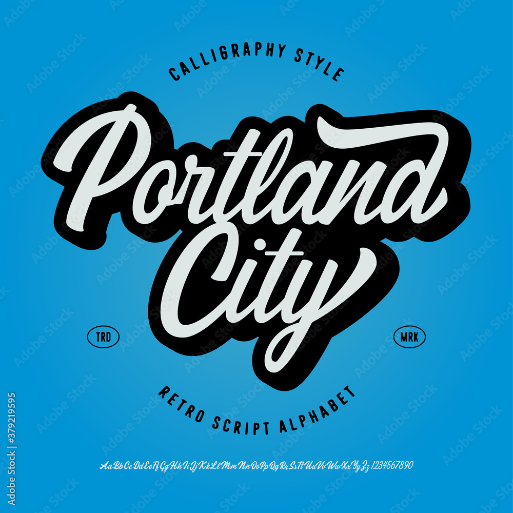 CALLIGRAPHY SCRIPT FONT- PORTLAND CITY. VECTOR TYPEFACE Stock Vector ...