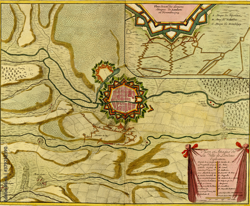 Poster Antique map of Landau, Germany – Wall Art | UkPosters