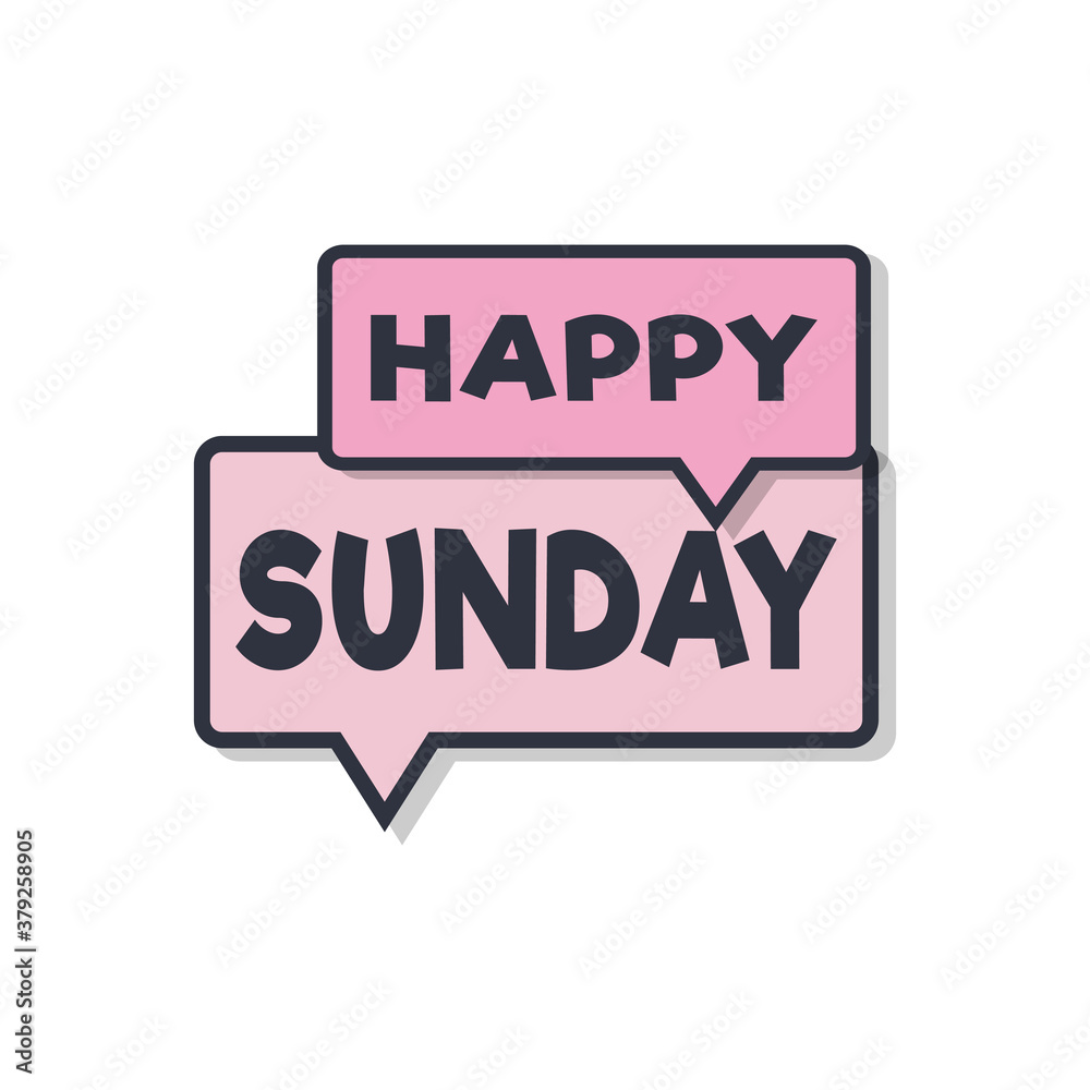 happy sunday greeting poster illustration Stock Vector | Adobe Stock