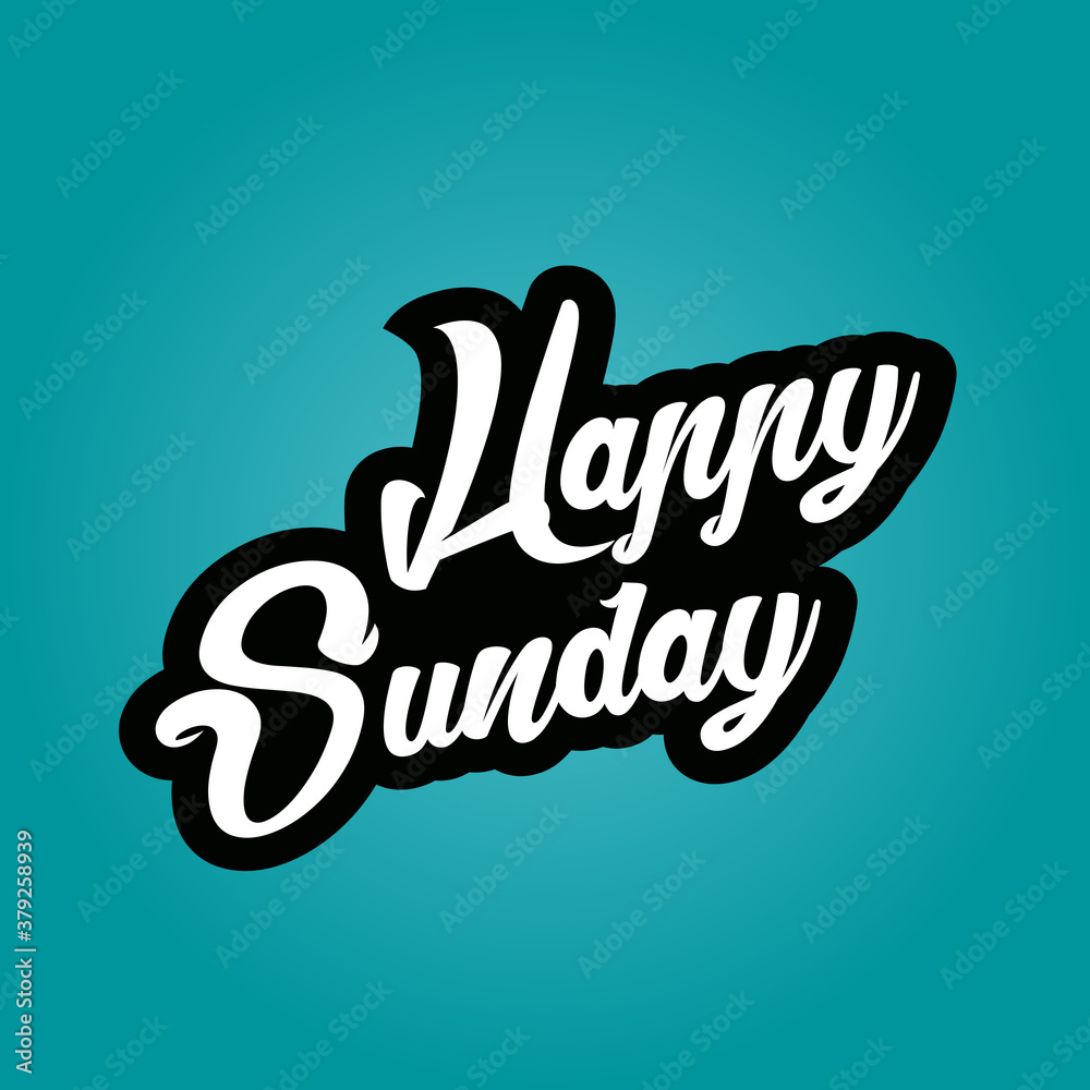 happy sunday greeting poster illustration Stock Vector | Adobe Stock