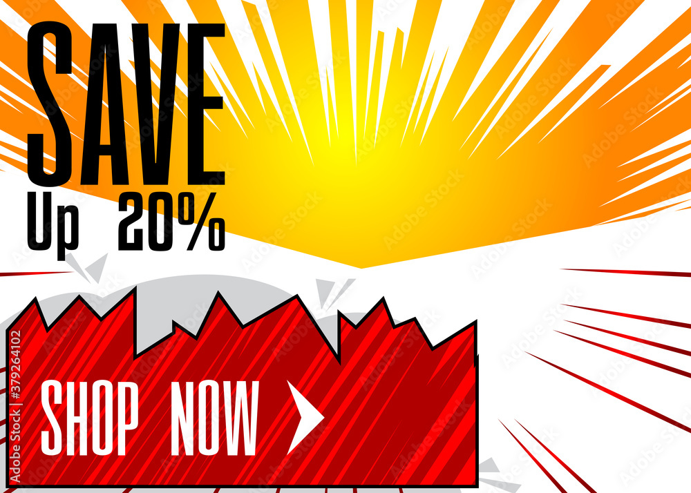 Comic book fashion sale, unique social media post design. Cartoon ...