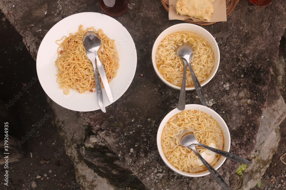 food and drinks are served at the Merapi coffee shop (Indonesian ...