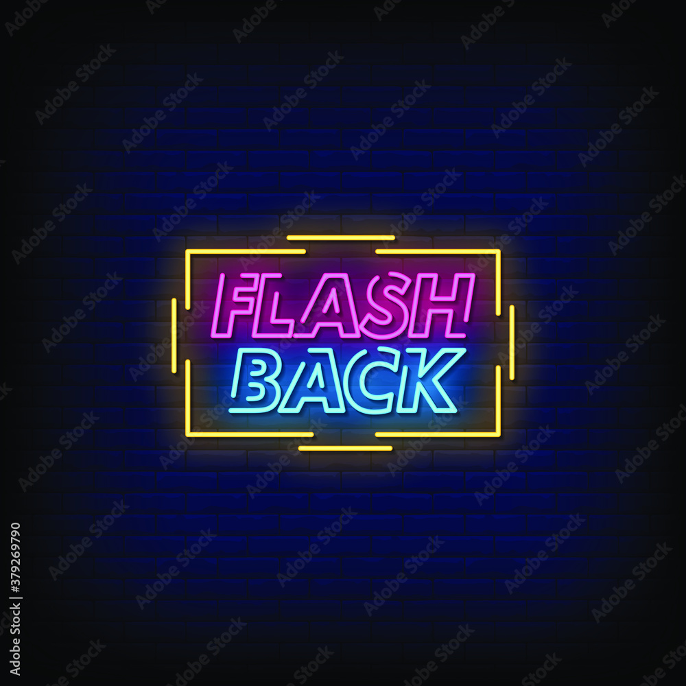Poster Flashback Neon Signs Style Text Vector – Wall Art | UkPosters