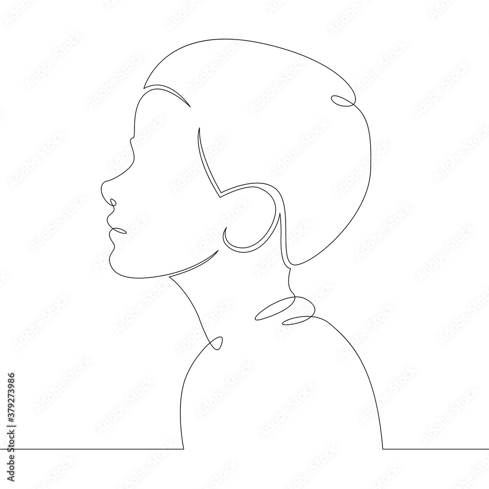Child Face Drawing Side View