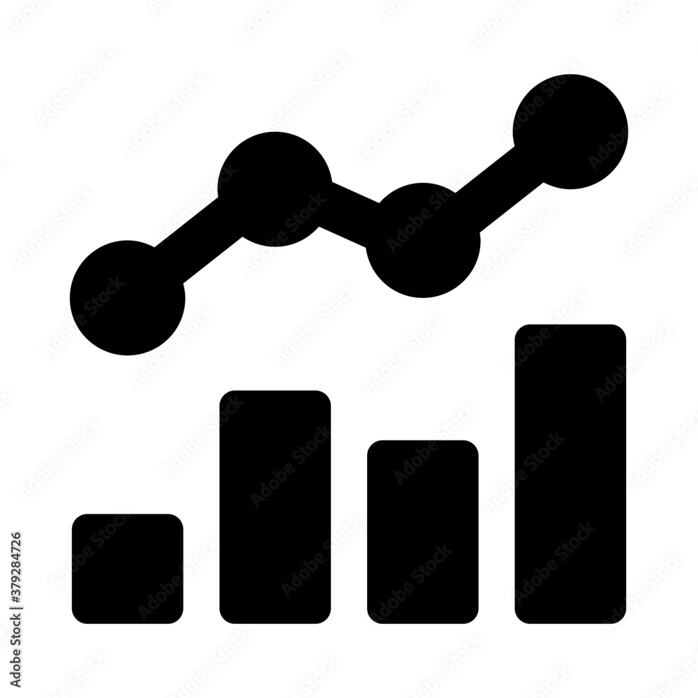 Bar Chart With Polyline Showing Concept Of Data Analytics Icon Stock Vector Adobe Stock