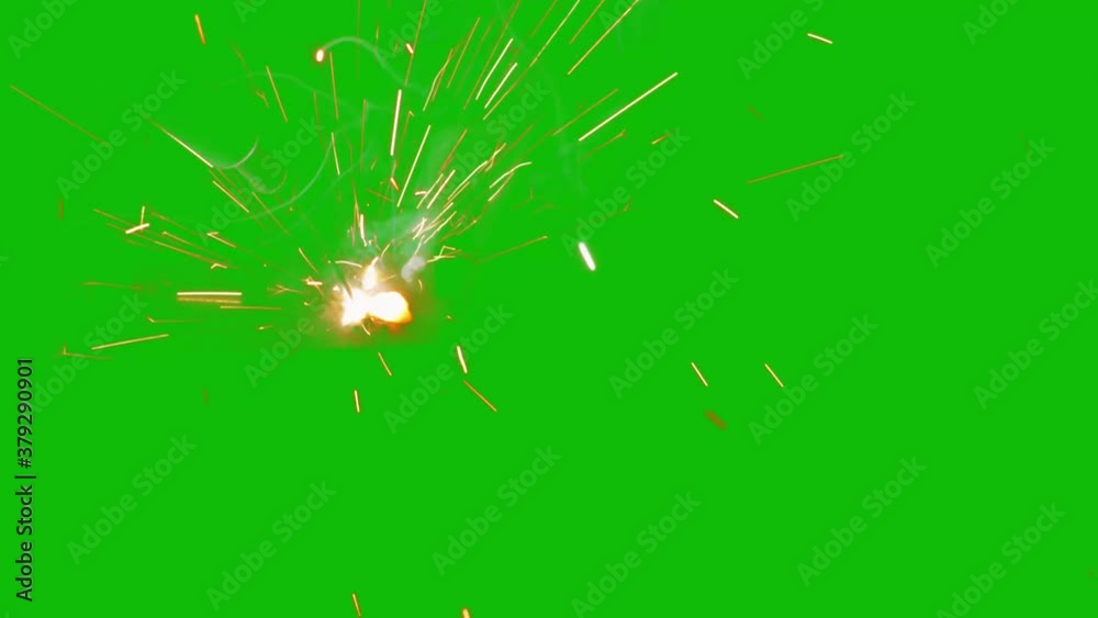 4K Sparks hits on chroma key Background. Spark Wall created by Gun ...