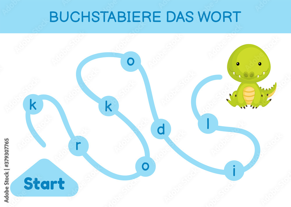 Buchstabiere das wort - Spell the word. Maze for kids. Spelling word ...
