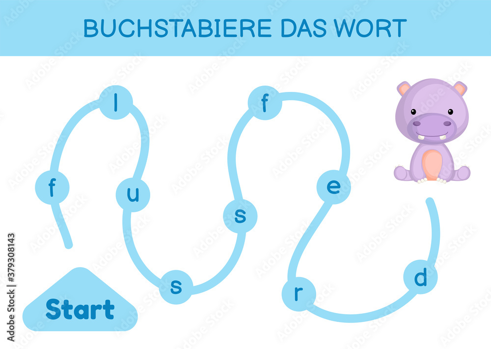 Buchstabiere das wort - Spell the word. Maze for kids. Spelling word ...