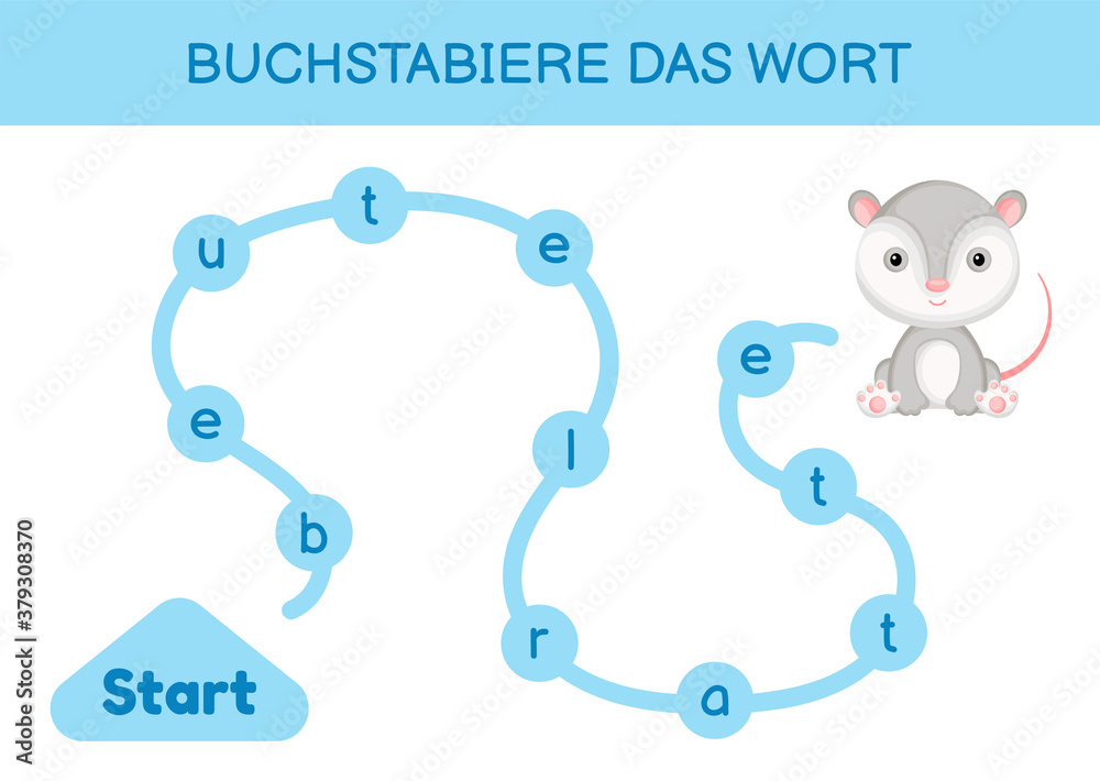 Buchstabiere das wort - Spell the word. Maze for kids. Spelling word ...