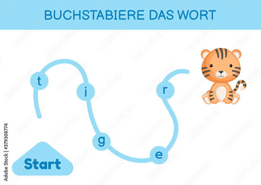 Buchstabiere das wort - Spell the word. Maze for kids. Spelling word ...