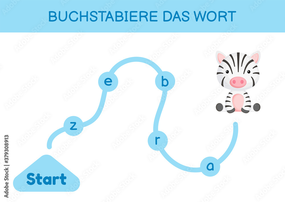 Buchstabiere das wort - Spell the word. Maze for kids. Spelling word ...