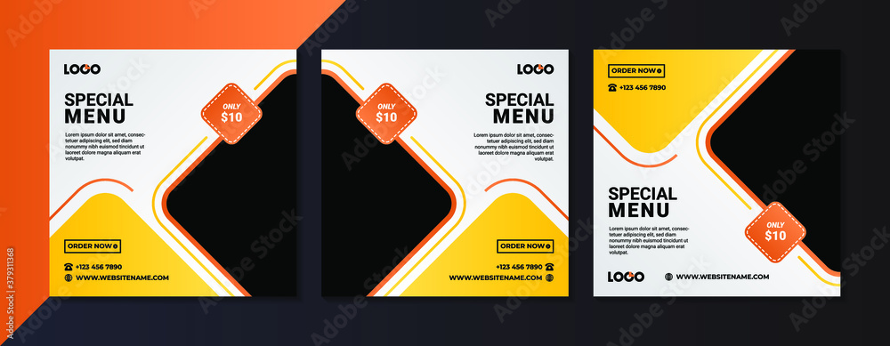 Food culinary menu banner for social media post template. Elegant sale ...