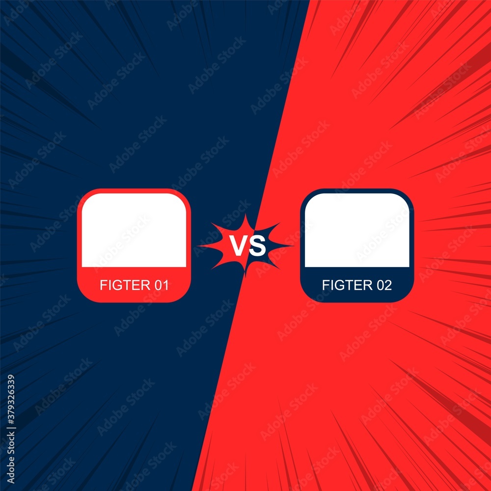 VS. Comics versus background for video game. Empty windows for the game ...