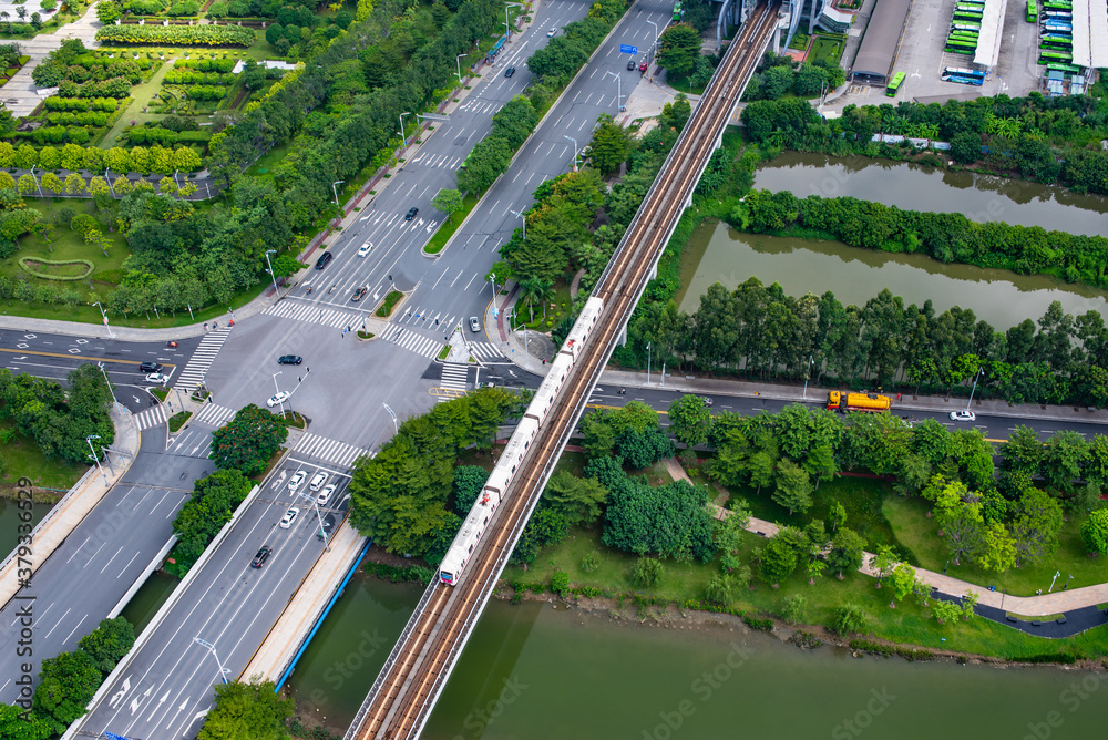 Phoenix Avenue and Metro Line 4, Nansha District, Guangzhou, China ...