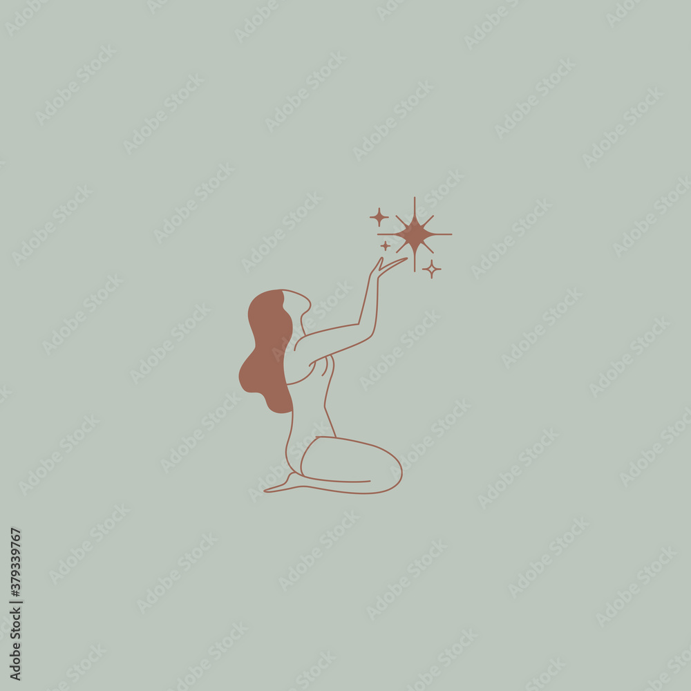 Beautiful female figure. Vector logo design template and illustration ...