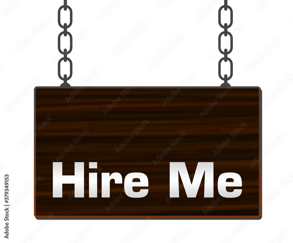Hire Me Wood Texture Sign Board Stock Illustration | Adobe Stock