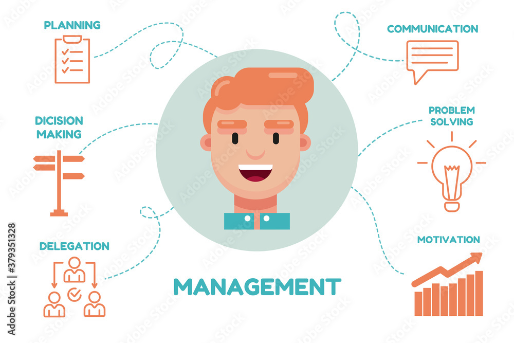 Geometric vector illustration of office person - manager and management ...