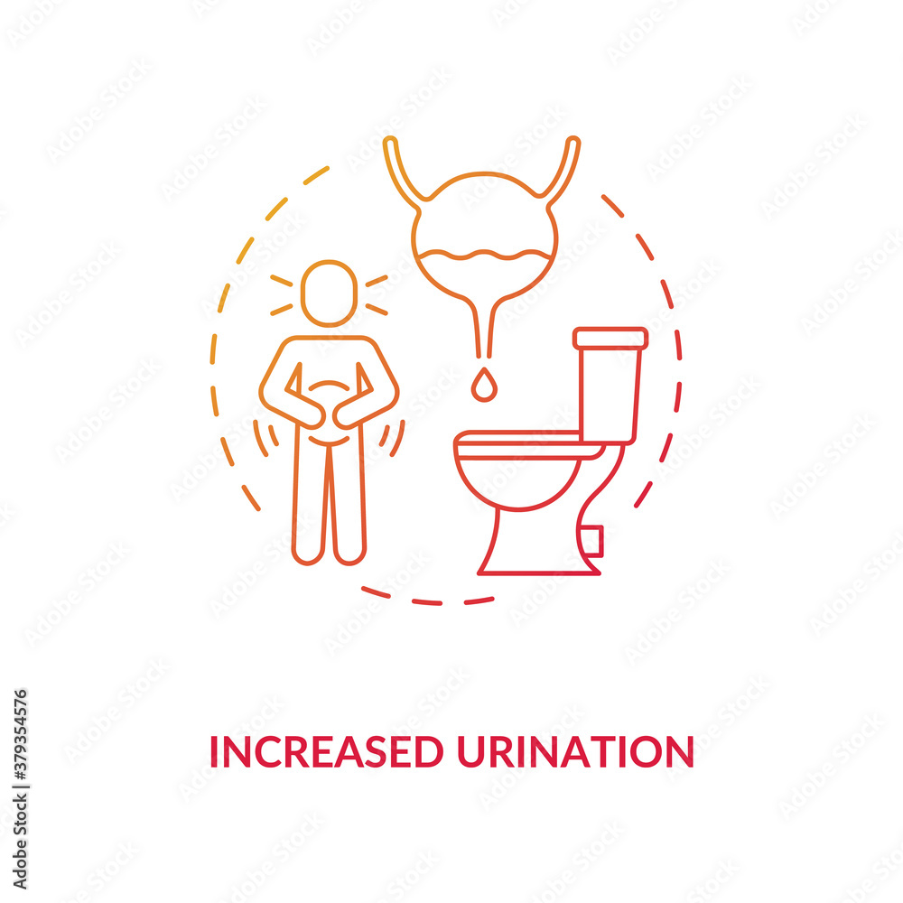 Increased urination concept icon. Energetics side effects idea thin ...