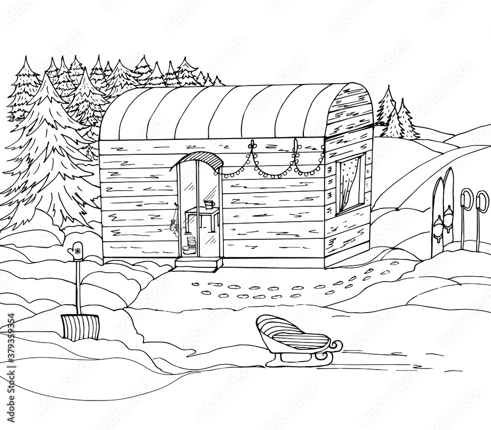 Shoveling Snow Coloring Pages