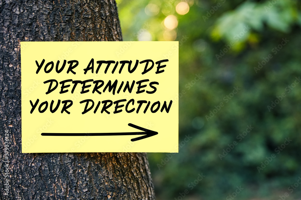 Your attitude determines your direction message written on paper on a ...