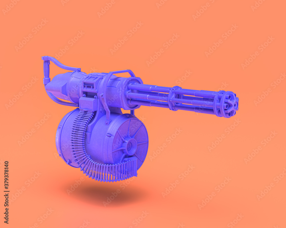 Plastic Weapon series, minigun machine gun, Indigo blue arm in pinkish ...