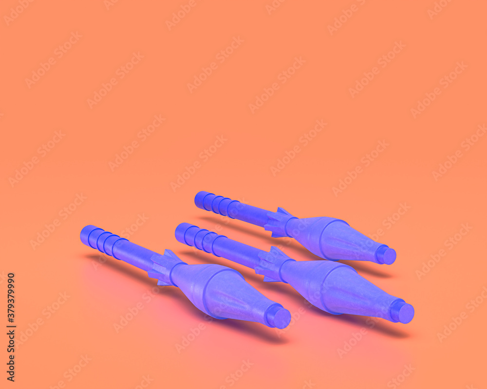 Plastic Weapon series, RPG rocket, Indigo blue arm in pinkish ...