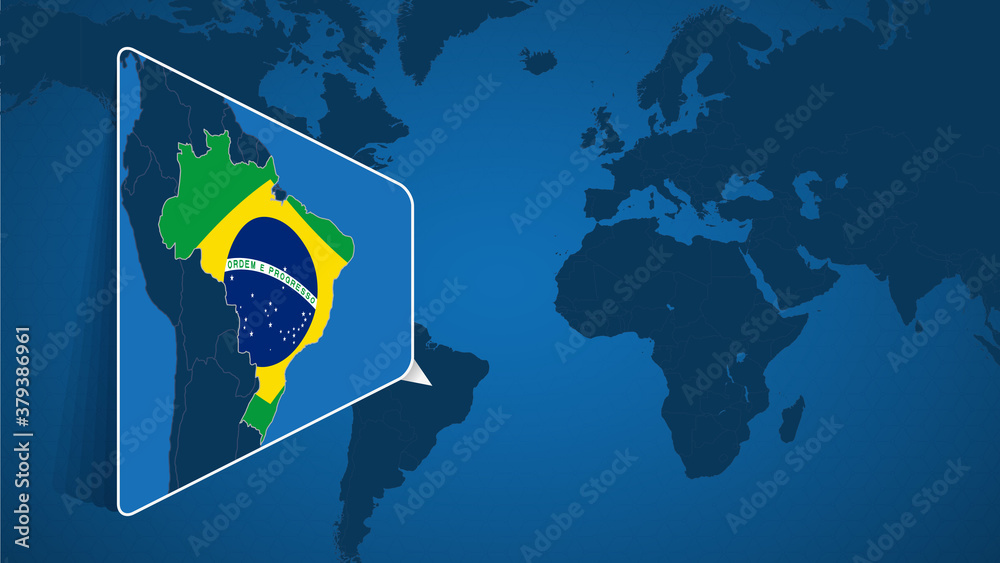Location of Brazil on the World Map with Enlarged Map of Brazil with ...