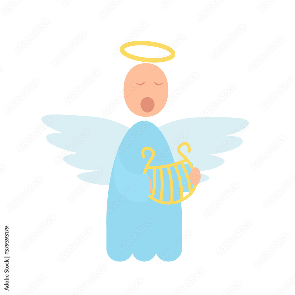 Angel choir singer simple icon. Clipart image isolated on white ...
