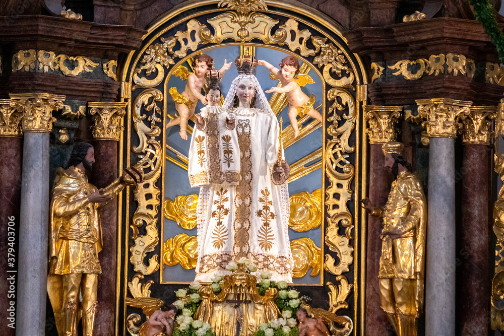 Golden holy mary statue Stock Photo | Adobe Stock