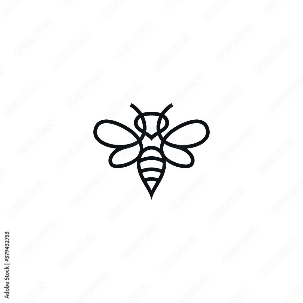 bee vector line outline art icon Stock Vector | Adobe Stock