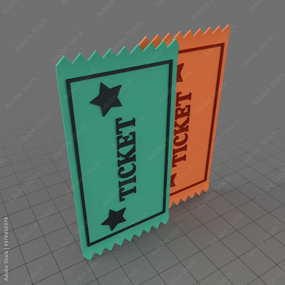 Stylized tickets Stock 3D asset | Adobe Stock