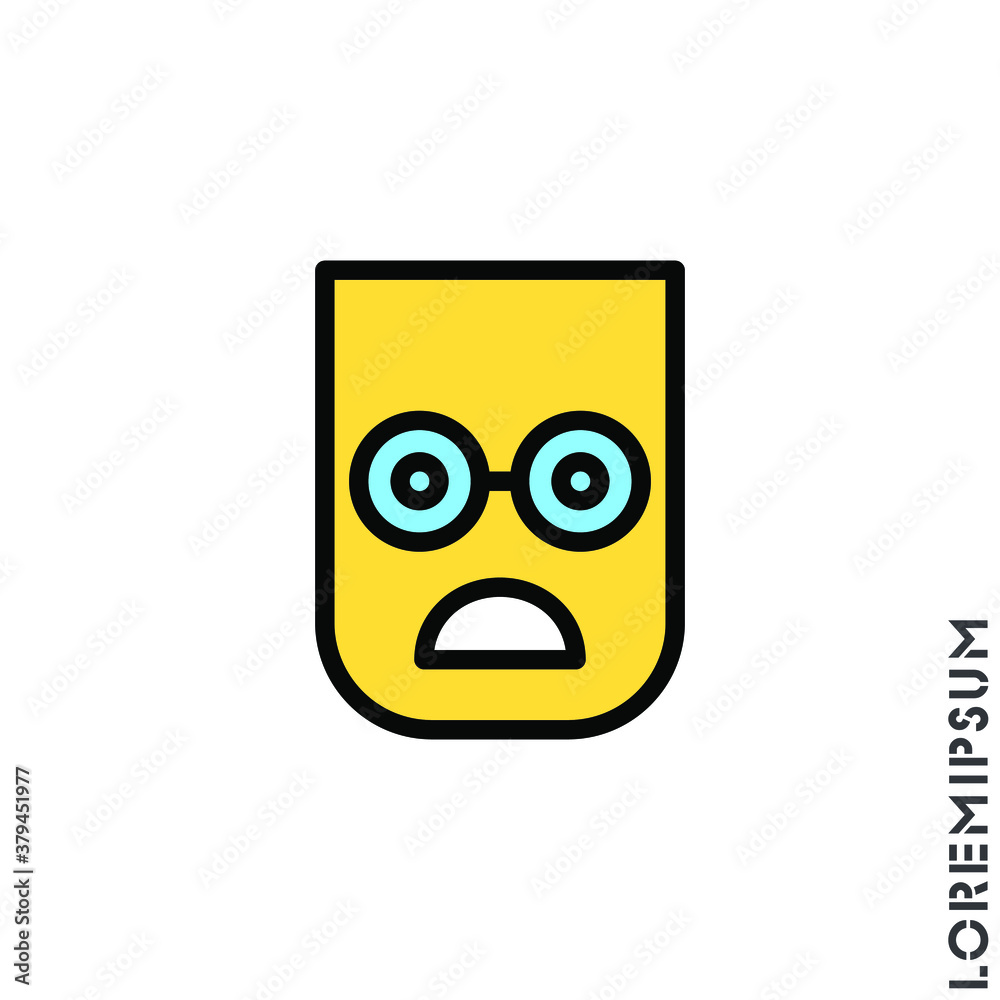 Frowning with open mouth emoji color vector icon. frowning with open ...