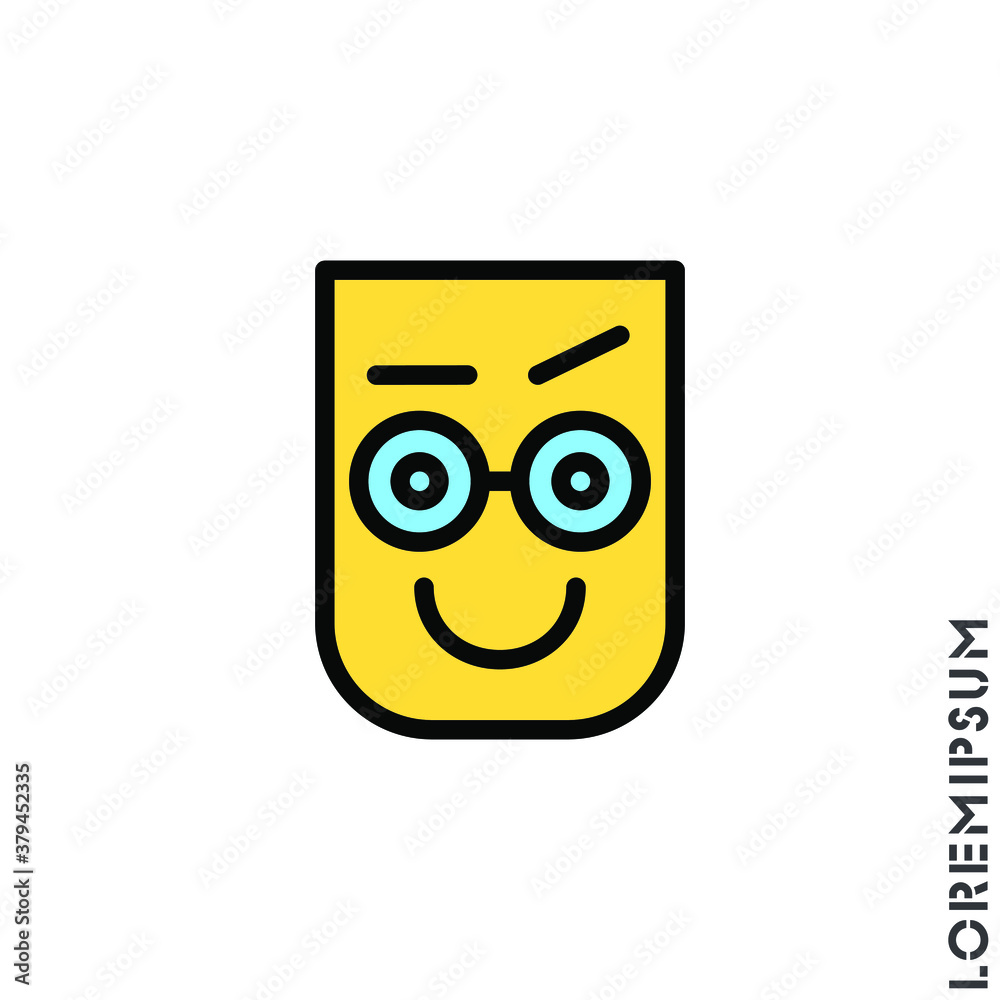 Big Smile contented color smile with raised eyebrow Emoticon Icon ...