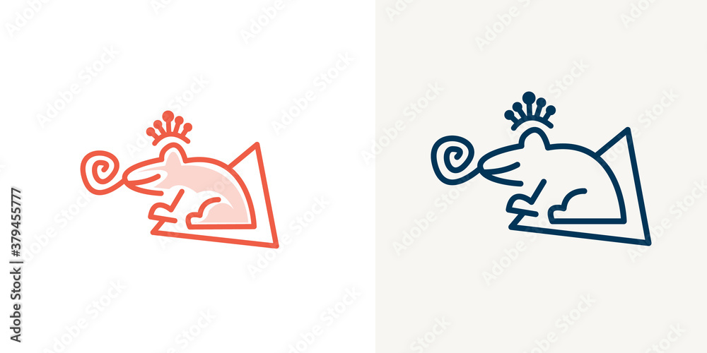 rats queen logo design in white background vector illustration .Vector ...