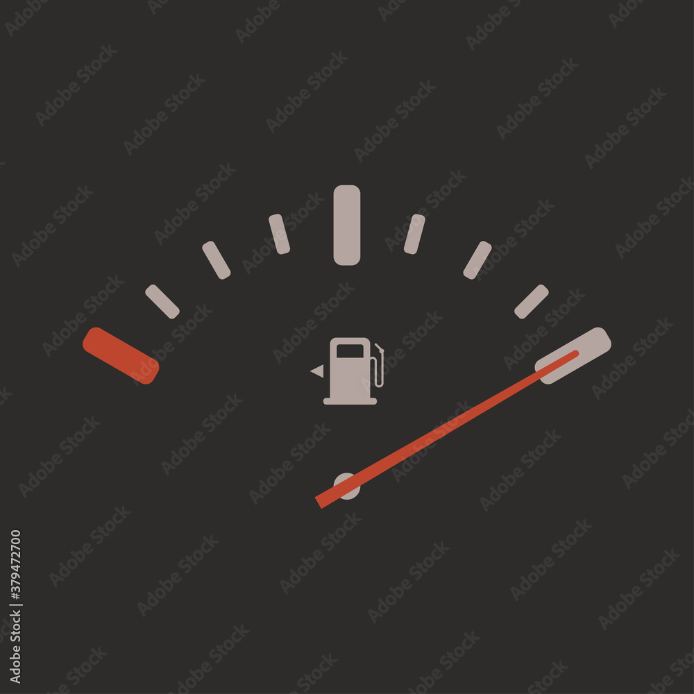 Fuel gauge indicator vector icon. Petrol pump station symbol. Full ...