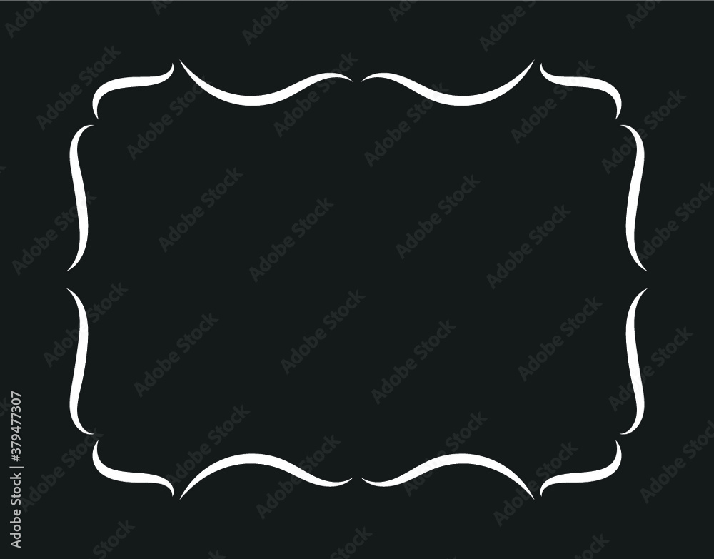 Curly Line Border Frame, Vector Illustration Background Stock Vector ...